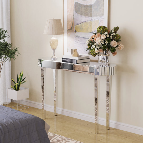 Mercer41 Urav Mirrored Glass Console Table & Reviews | Wayfair
